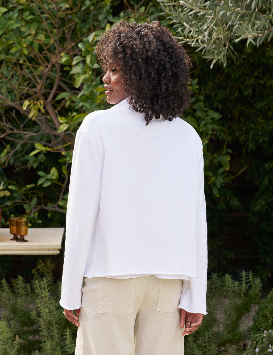 Mini Belfast, Cropped English Peacoat, White | Frank & Eileen