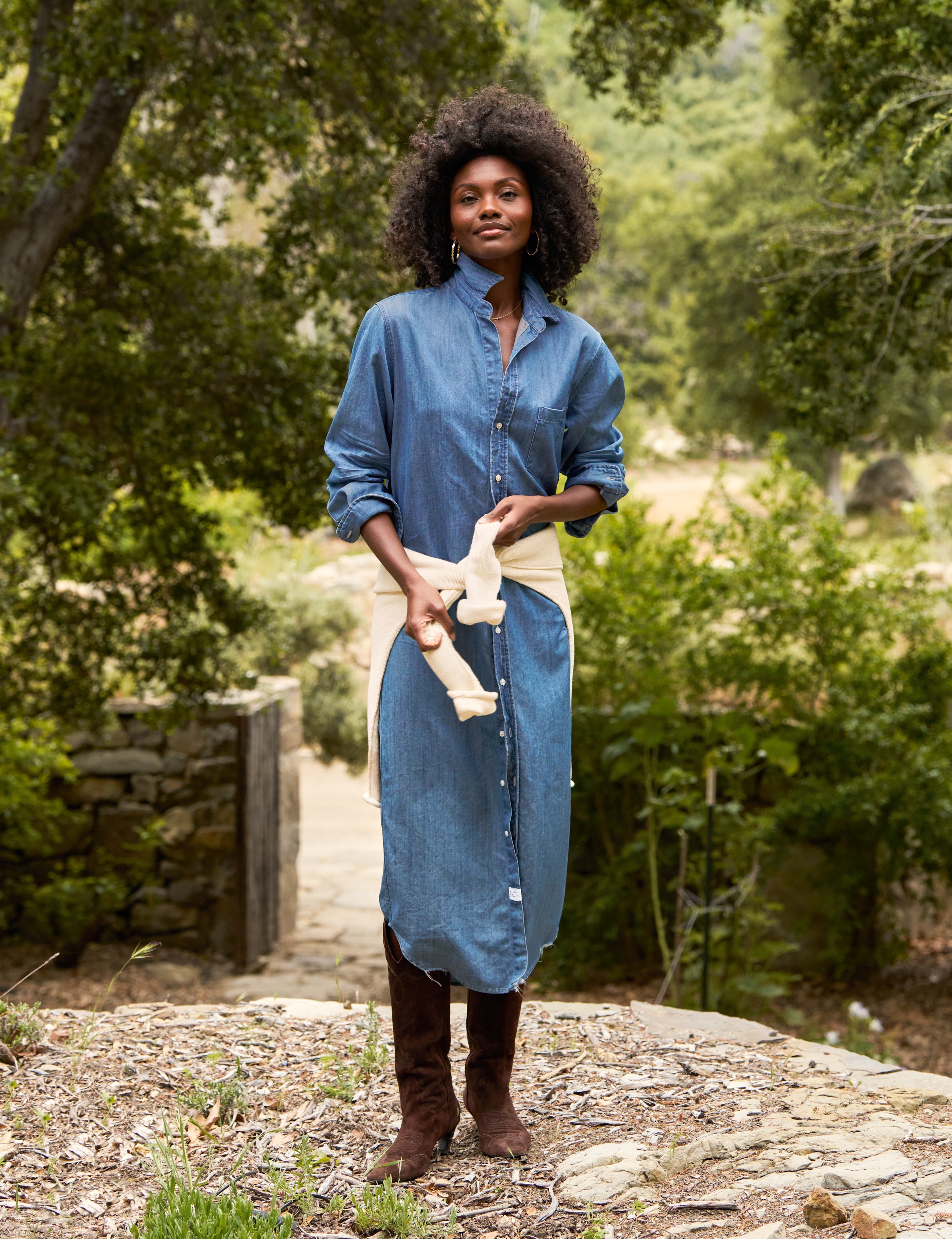 Rory, Maxi Shirtdress, Vintage Denim Wash | Frank & Eileen