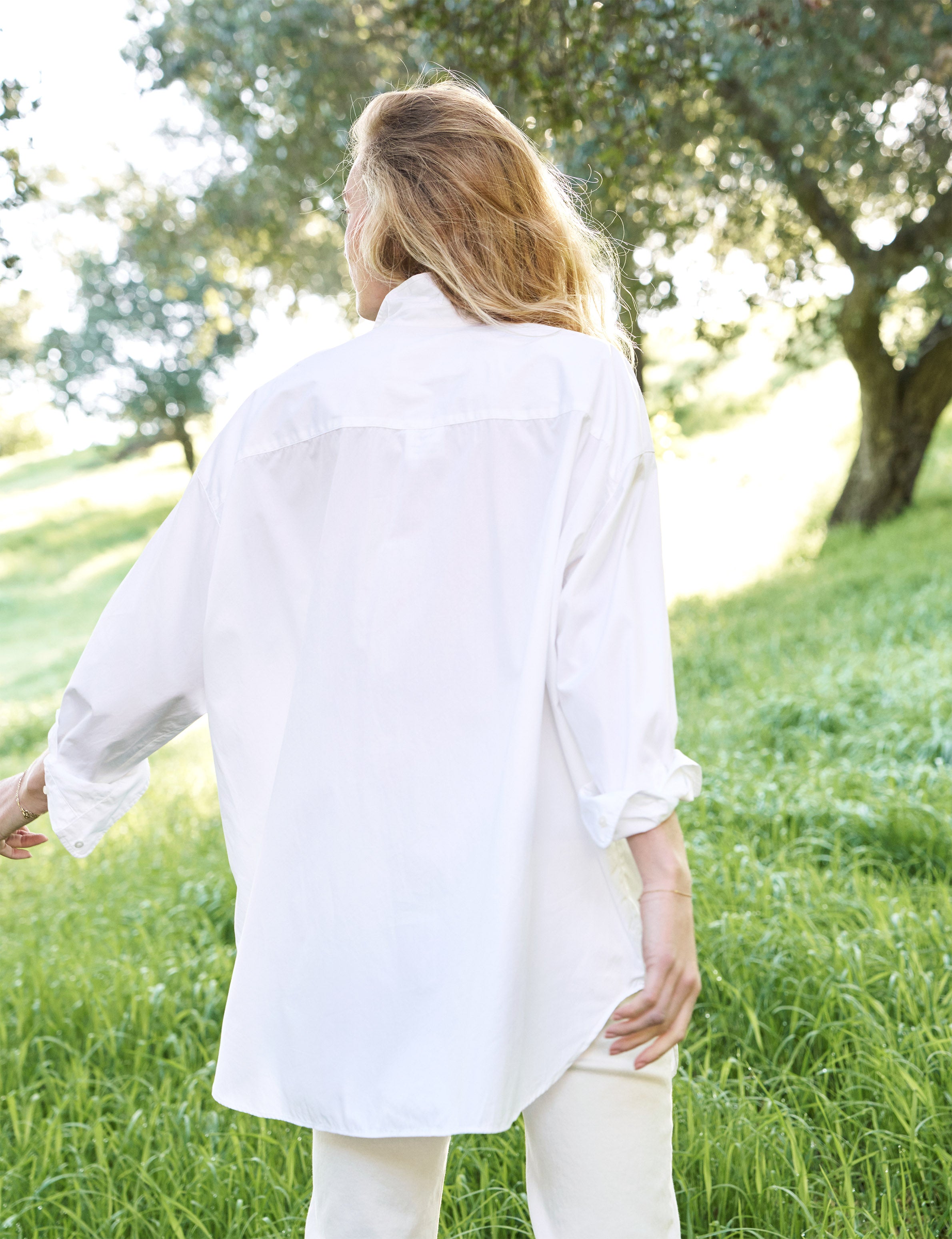 Mackenzie, One-Size Button-Up Shirt, White | Frank & Eileen