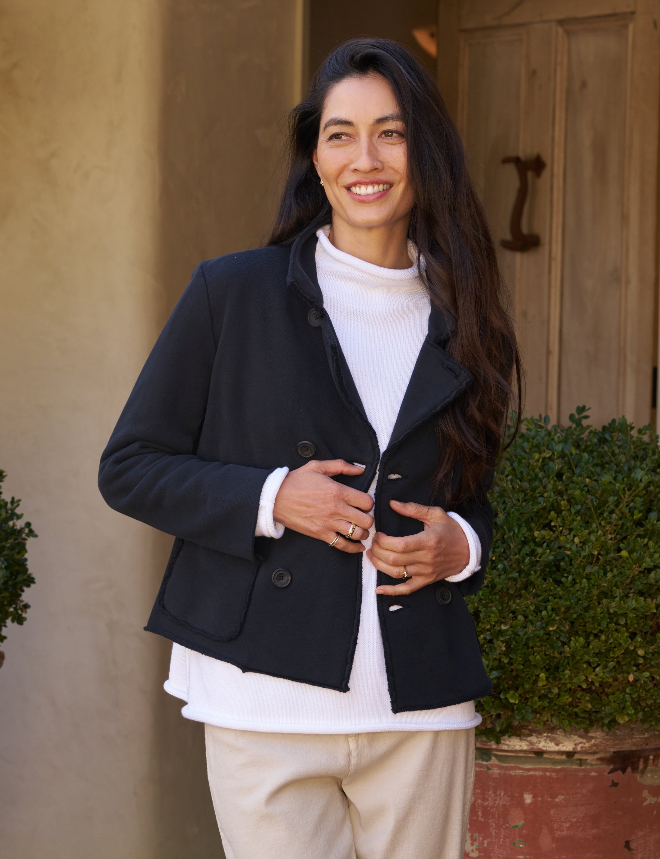 Mini Belfast, Crop Peacoat, Navy | Frank & Eileen