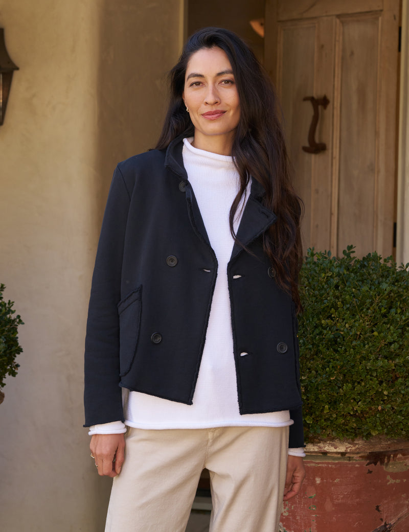 Mini Belfast, Crop Peacoat, Navy | Frank & Eileen