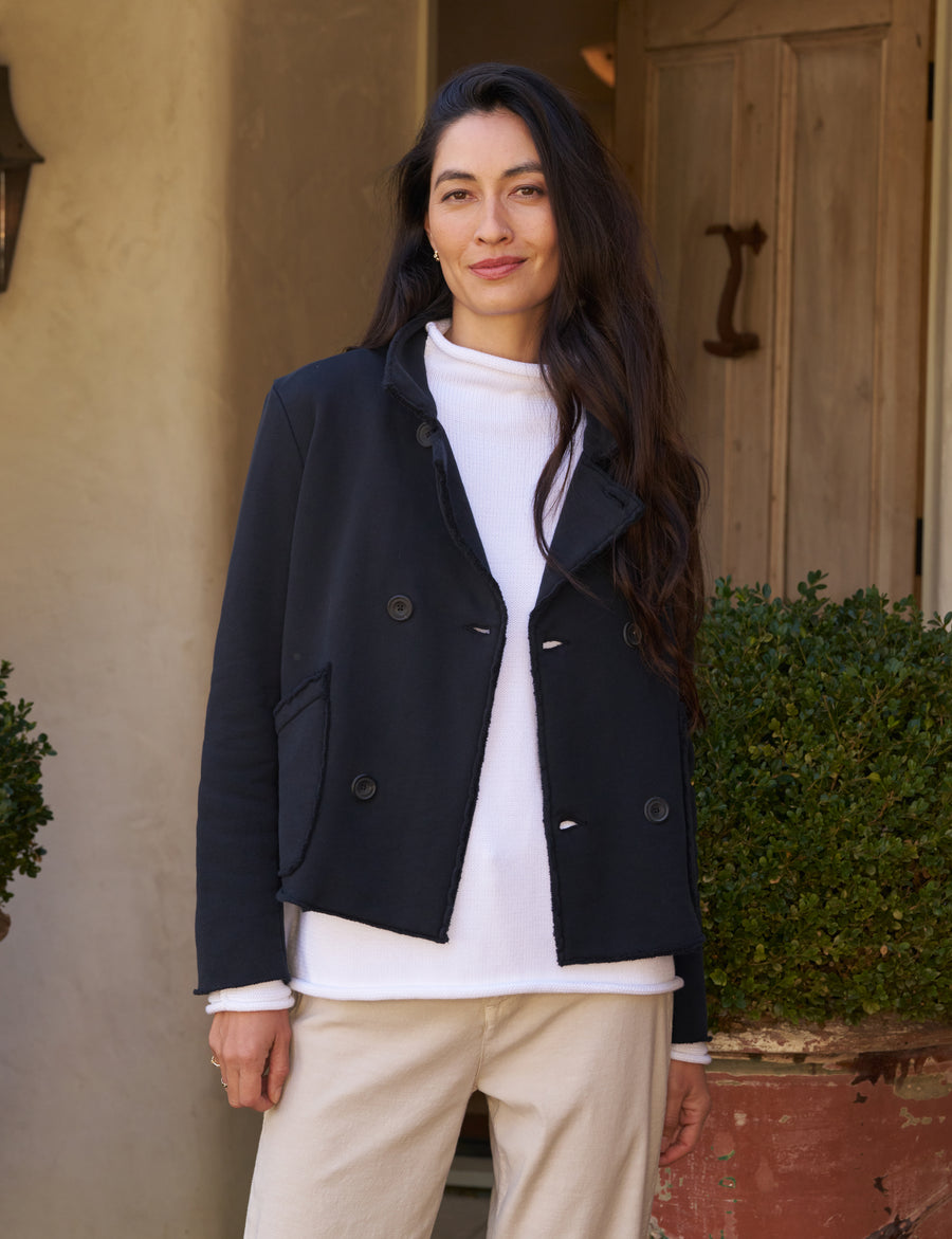 Mini Belfast, Crop Peacoat, Navy | Frank & Eileen