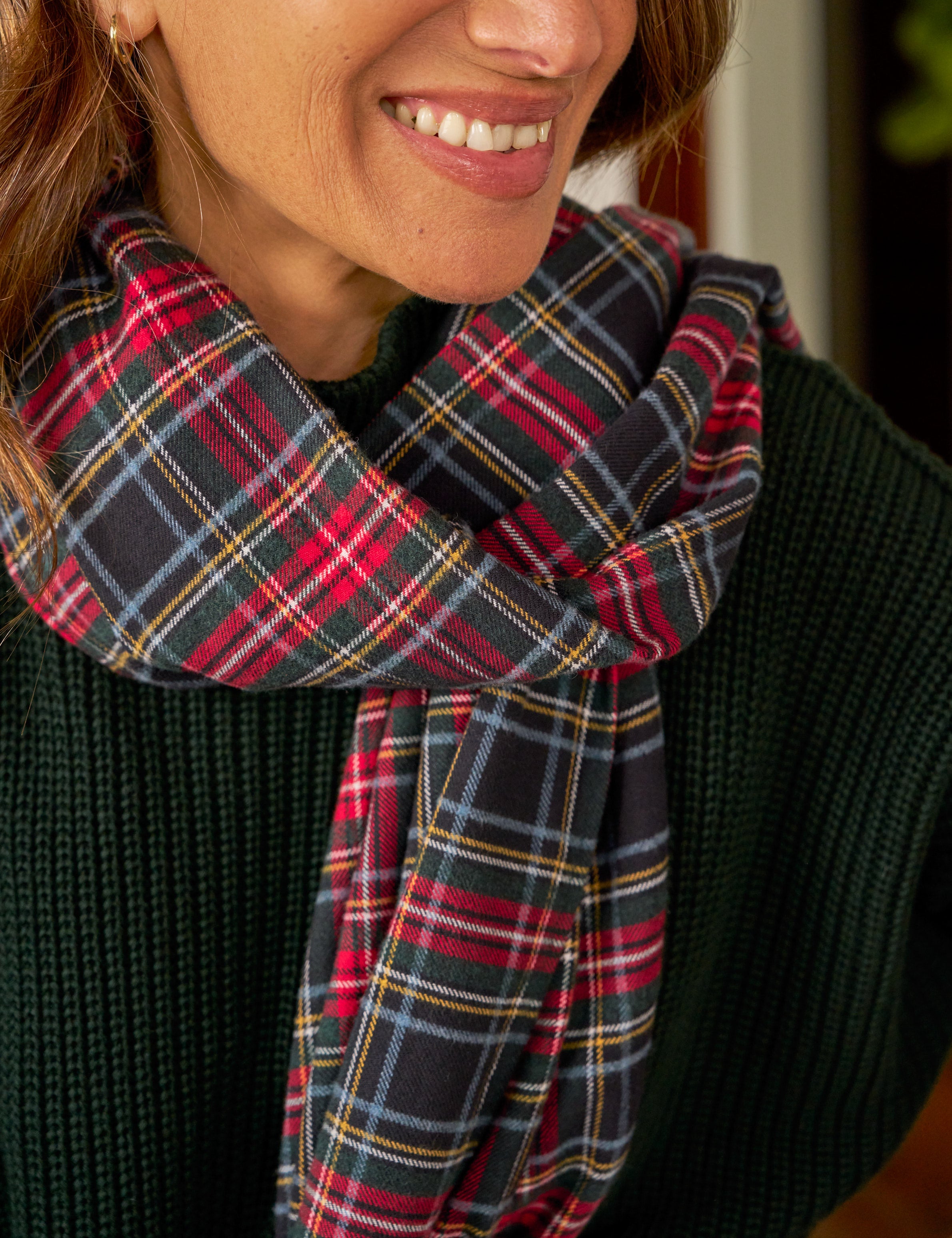 Noelle, Classic Scarf, Red Plaid | Frank & Eileen
