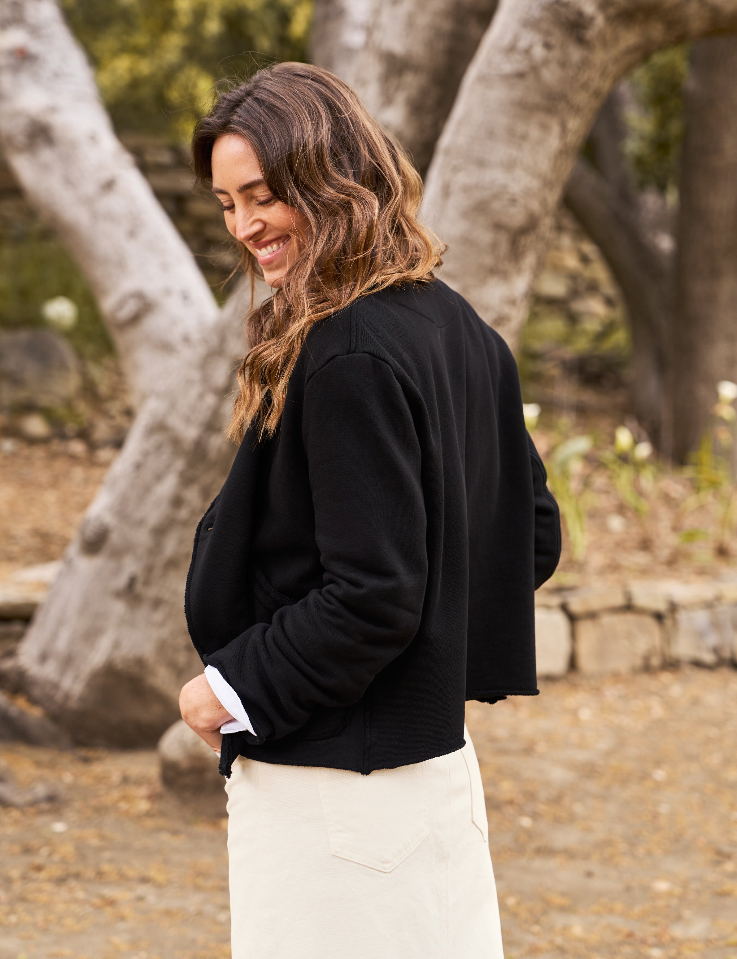 Mini Belfast, Crop Peacoat, Black | Frank & Eileen