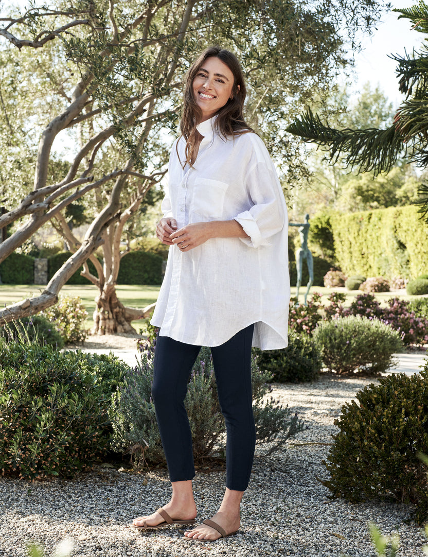 Mackenzie, One-Size Button-Up Shirt, White – Frank & Eileen