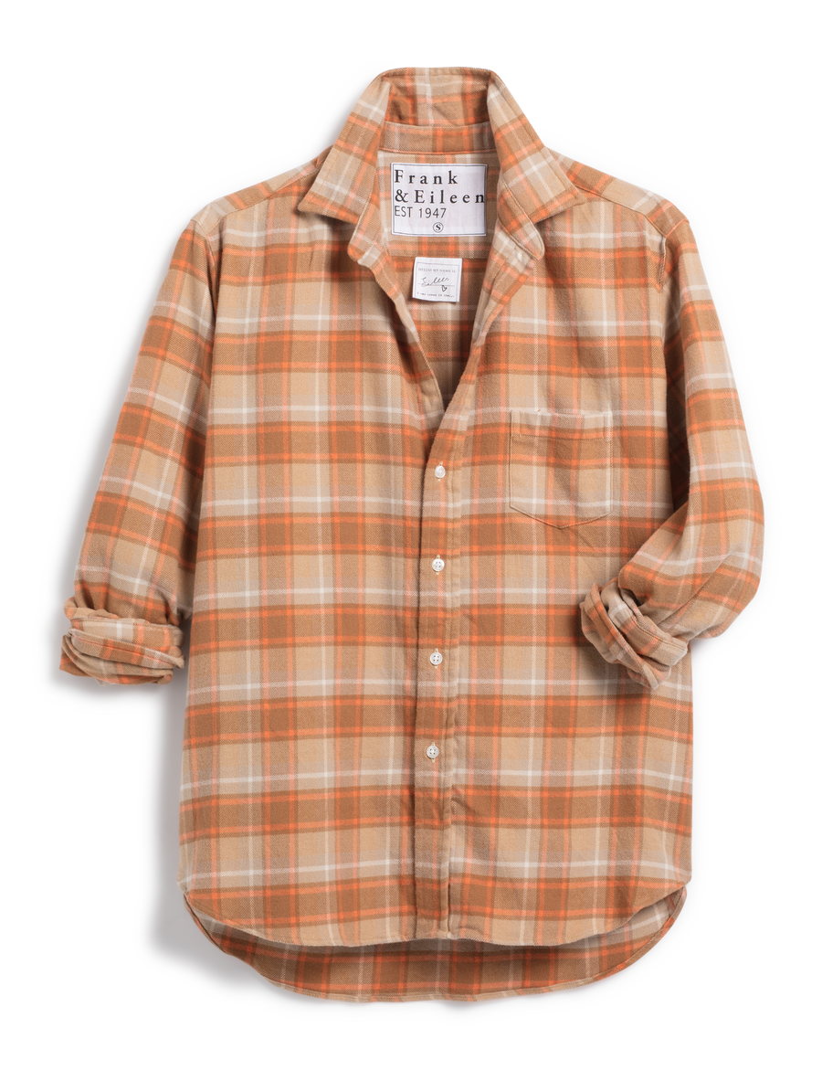 Eileen, Relaxed Button-Up Shirt, Orange Plaid | Frank & Eileen