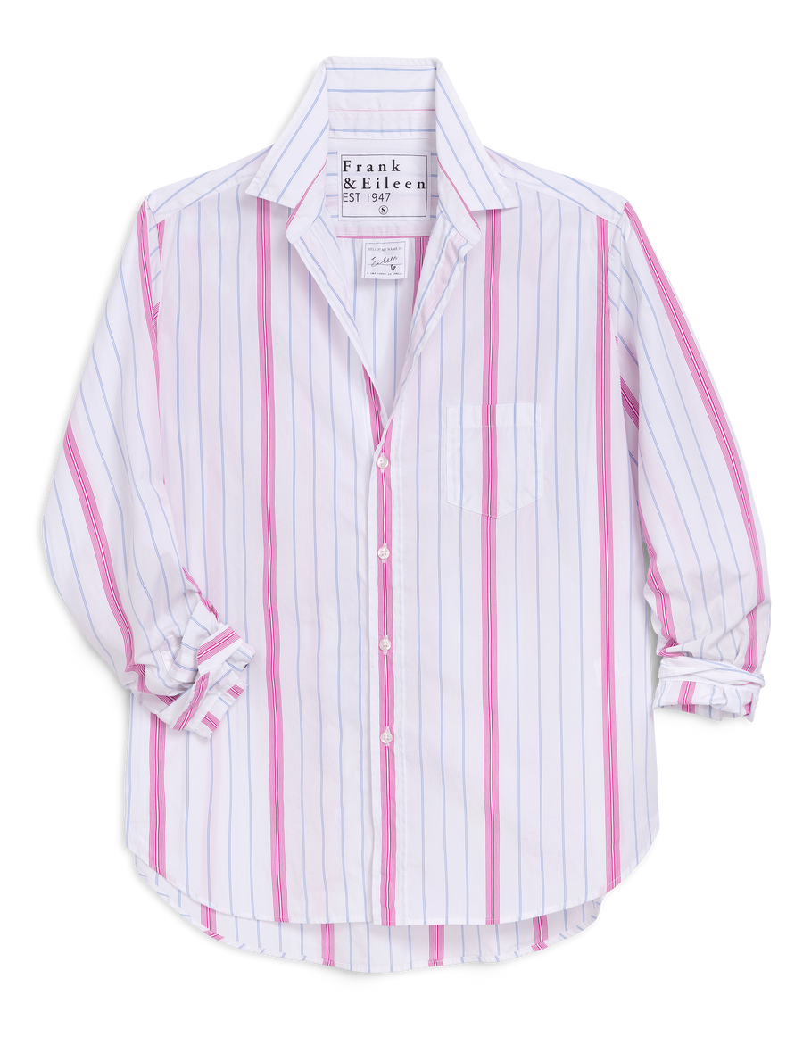Eileen, Relaxed Button-Up Shirt, Pink Stripe | Frank & Eileen