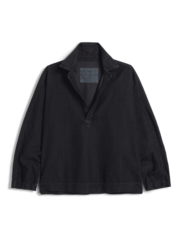 Gabi, Popover Shirt, Black | Frank & Eileen