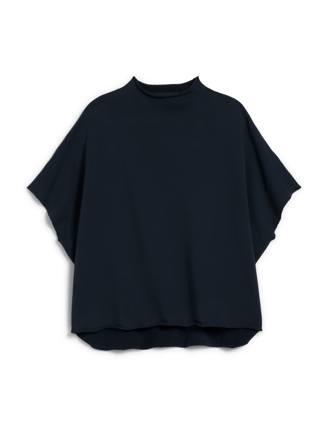 Audrey, Funnel Neck Capelet, Navy | Frank & Eileen
