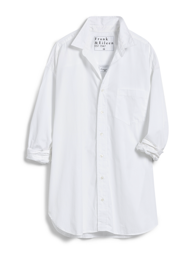 Mackenzie, One-Size Button-Up Shirt, White | Frank & Eileen