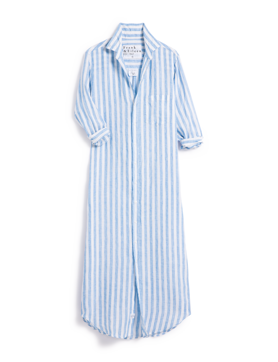 Rory, Maxi Shirtdress, Blue Stripe | Frank & Eileen