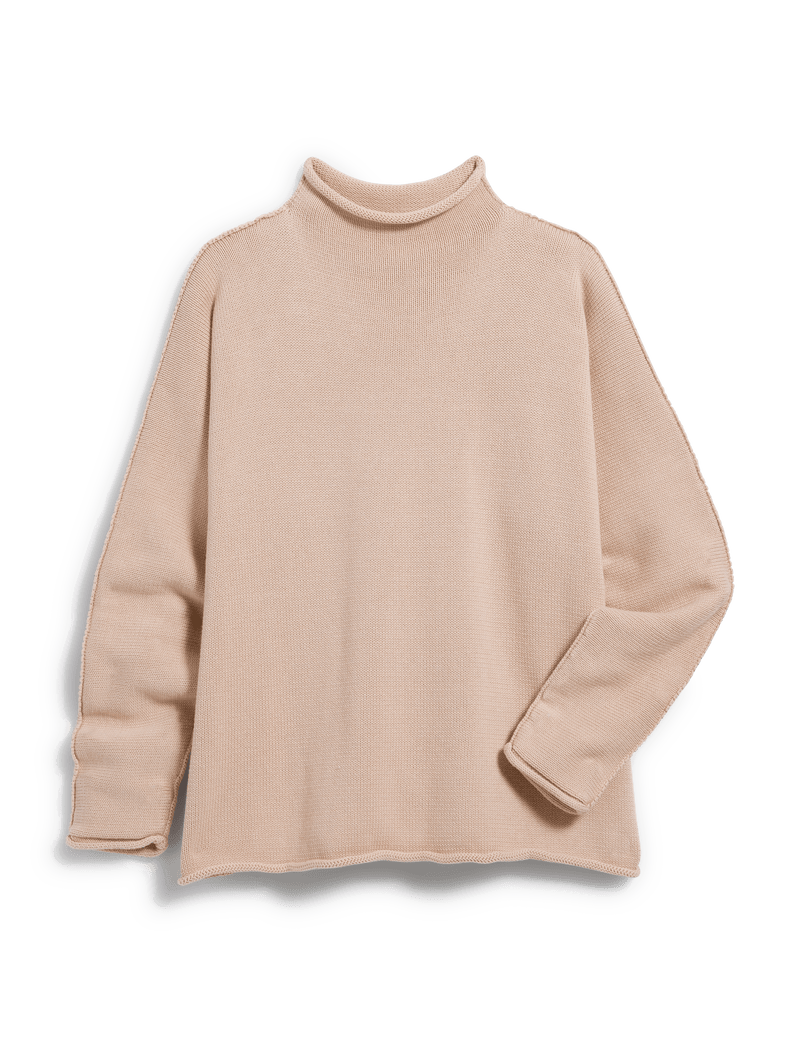 Monterey, Rolled Funnel Neck Sweater, Light Pink | Frank & Eileen