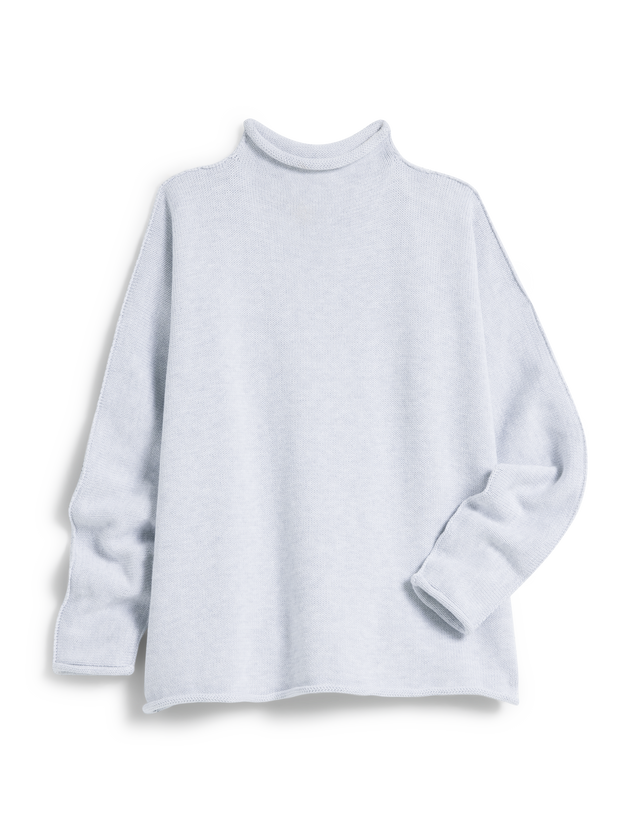 Monterey, Rolled Funnel Neck Sweater, Gray Melange | Frank & Eileen